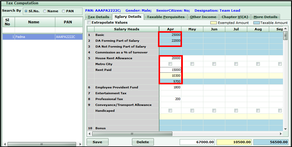 Steps To Carry Out The Process Of HRA Calculation In Saral TDS