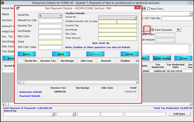 Part Payment In Saral TDS Step By Step Process part-payment-in-saral-tds-step-by-step-process