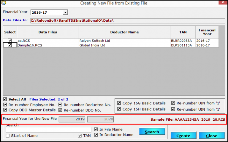 Create A New File From An Existing File In Saral TDS Step By Step Process create-a-new-file-from-an-existing-file-in-saral-tds-step-by-step-process