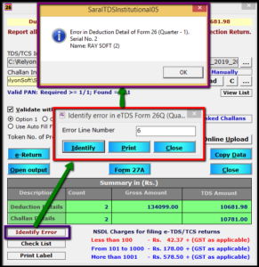 E-TDS Return Generation in Saral TDS - step by step procedure